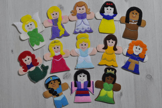 Cute And Fashion Cartoon Disney Princess Felt Finger Puppets For ...